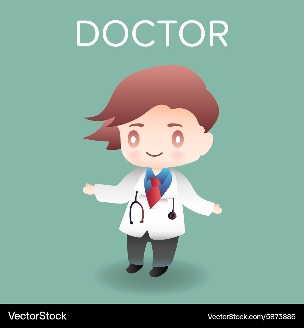Cute cartoon or mascot doctor for introducing Vector Image
