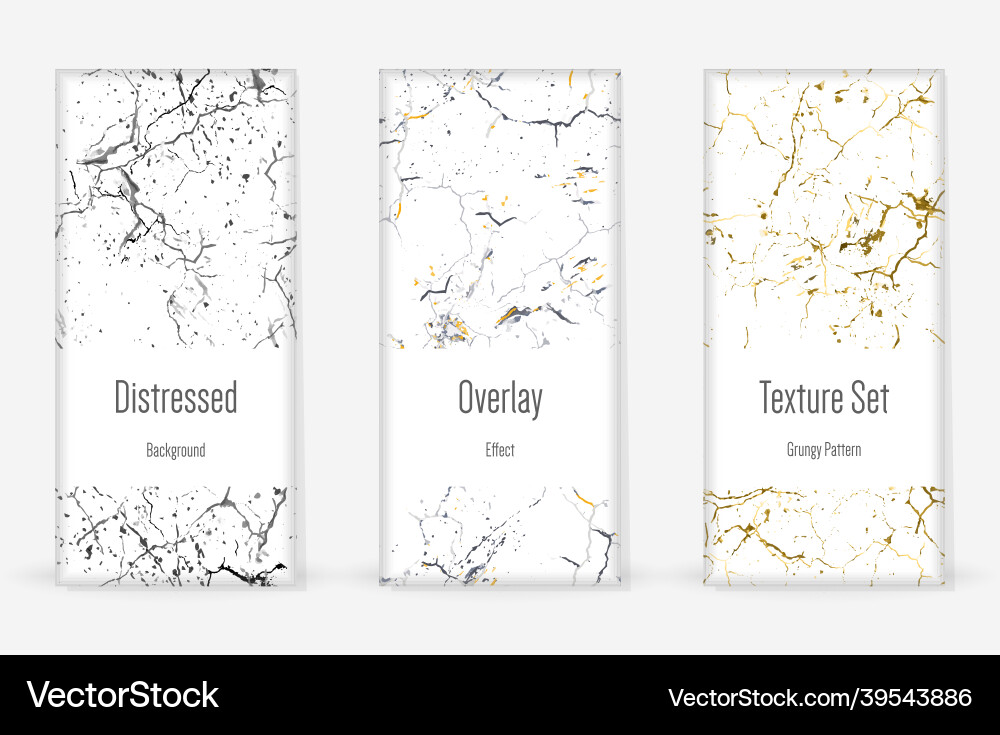 Distress grunge texture set scratched dirt print Vector Image