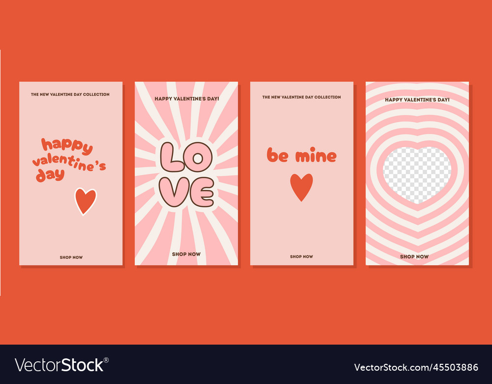 Happy valentines day greeting cards social media Vector Image
