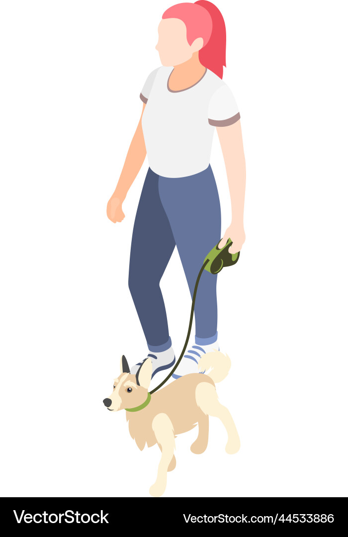 Isometric woman dog Royalty Free Vector Image - VectorStock