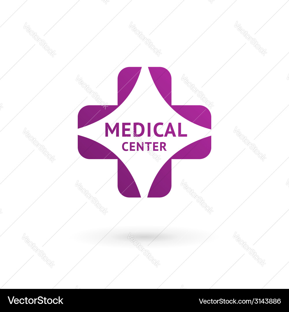 Medical center logo icon design template with Vector Image
