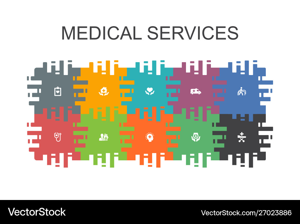 Medical services cartoon template with flat Vector Image