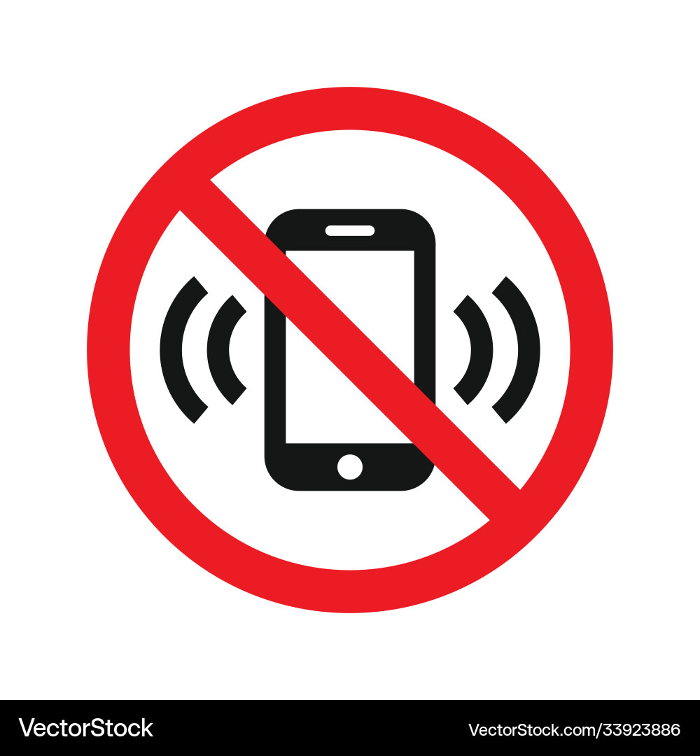 No phone red prohibition sign Royalty Free Vector Image