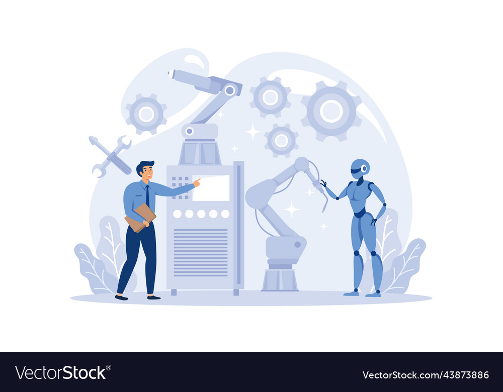 Robotics school course concept robotic Royalty Free Vector