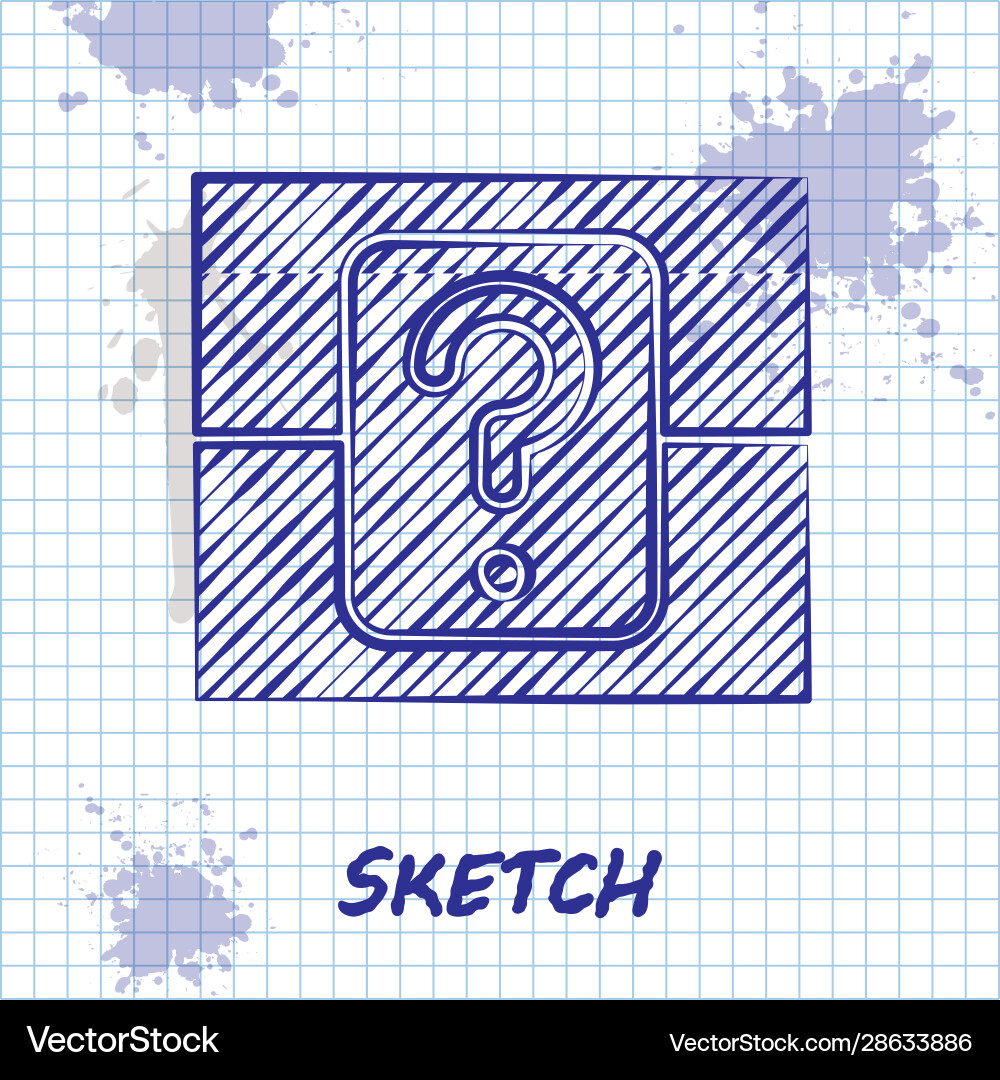 Sketch line mystery box or random loot box Vector Image