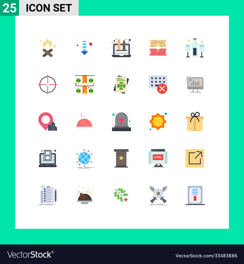 Stock icon pack 25 line signs and symbols Vector Image