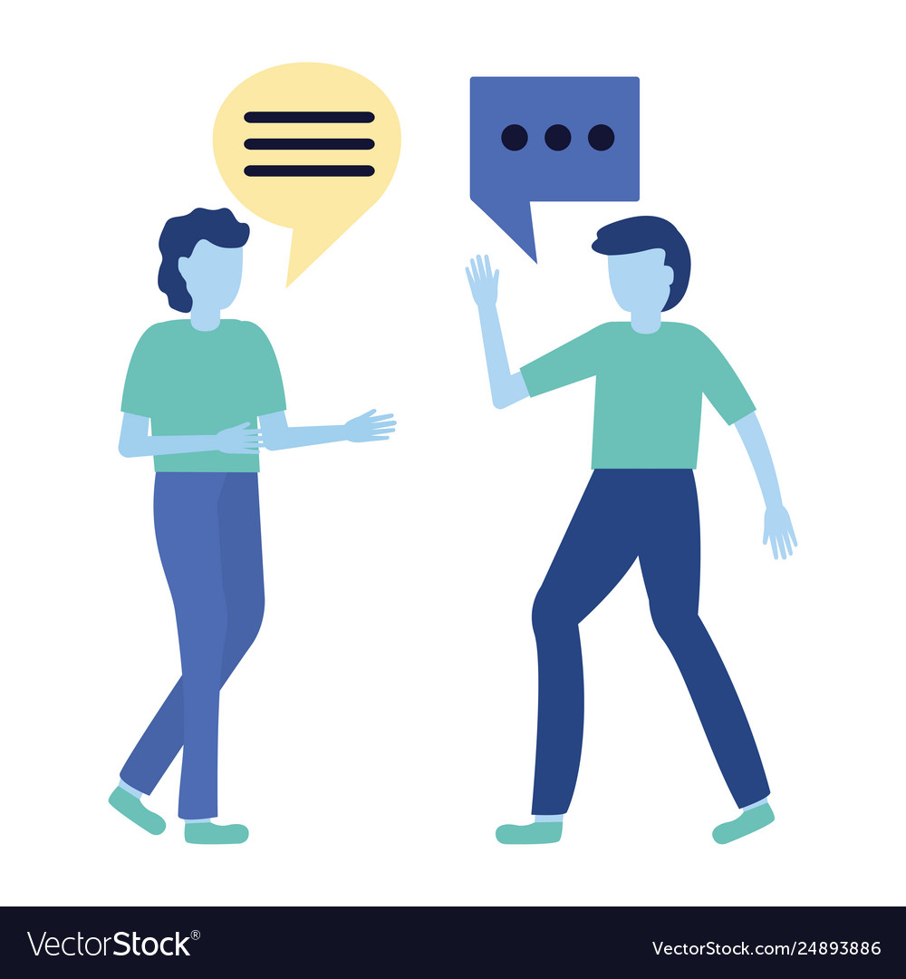 Two man talk bubbles Royalty Free Vector Image