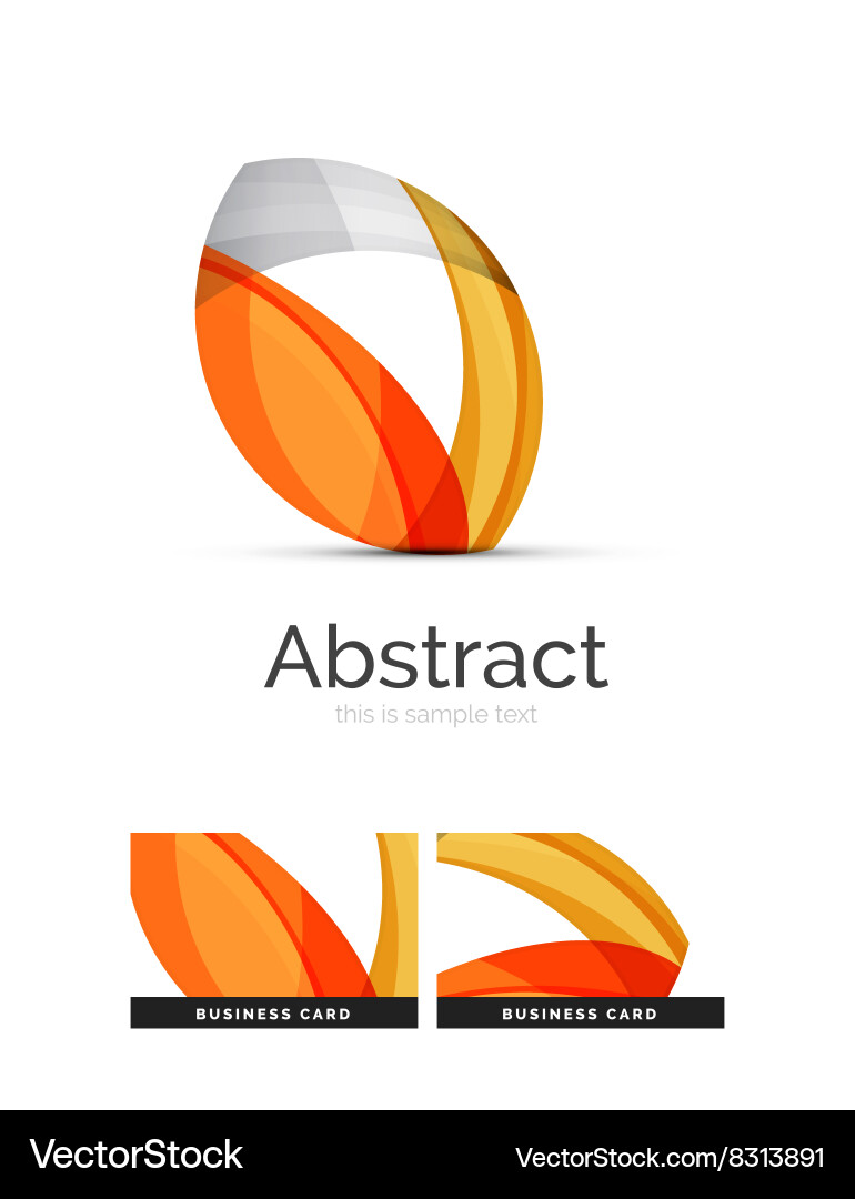 Circle logo transparent overlapping swirl shapes Vector Image