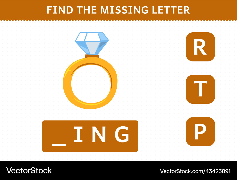 Education game for children find missing letter Vector Image