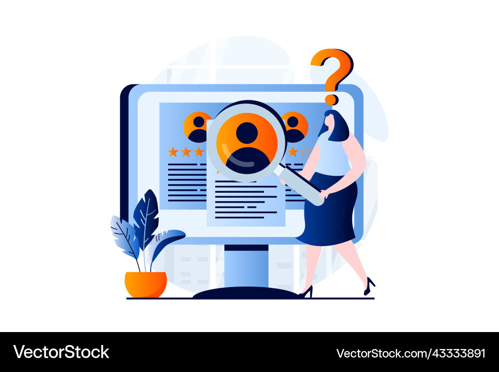 Employee hiring process concept with people scene Vector Image