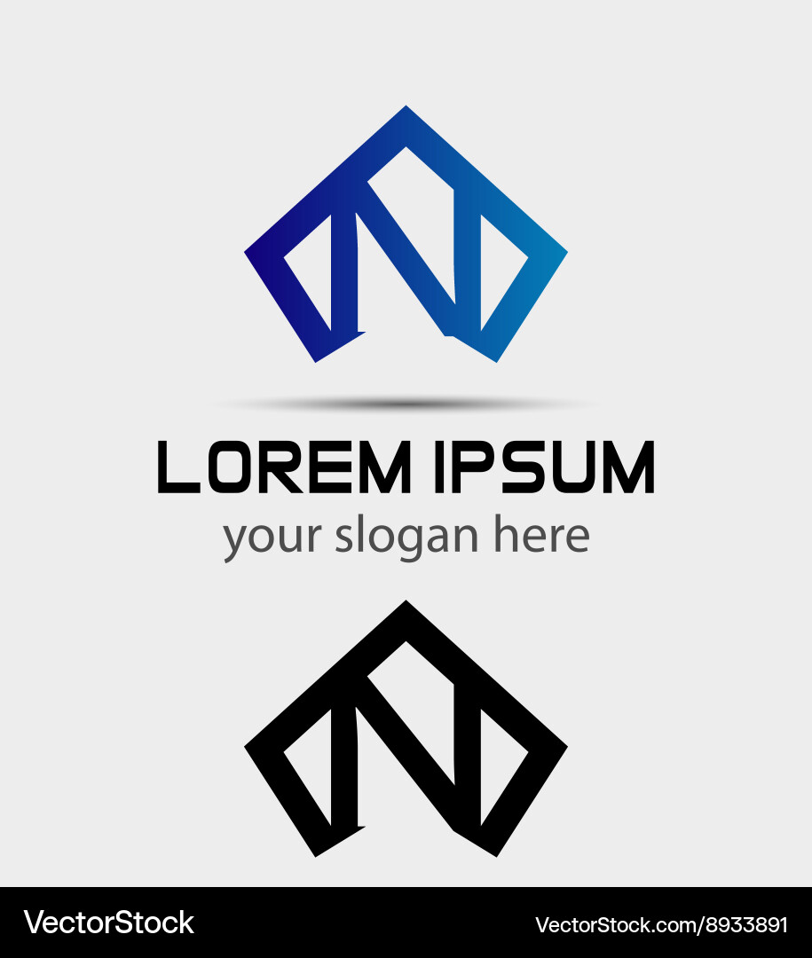 Graphic alphabet symbol n letter Royalty Free Vector Image