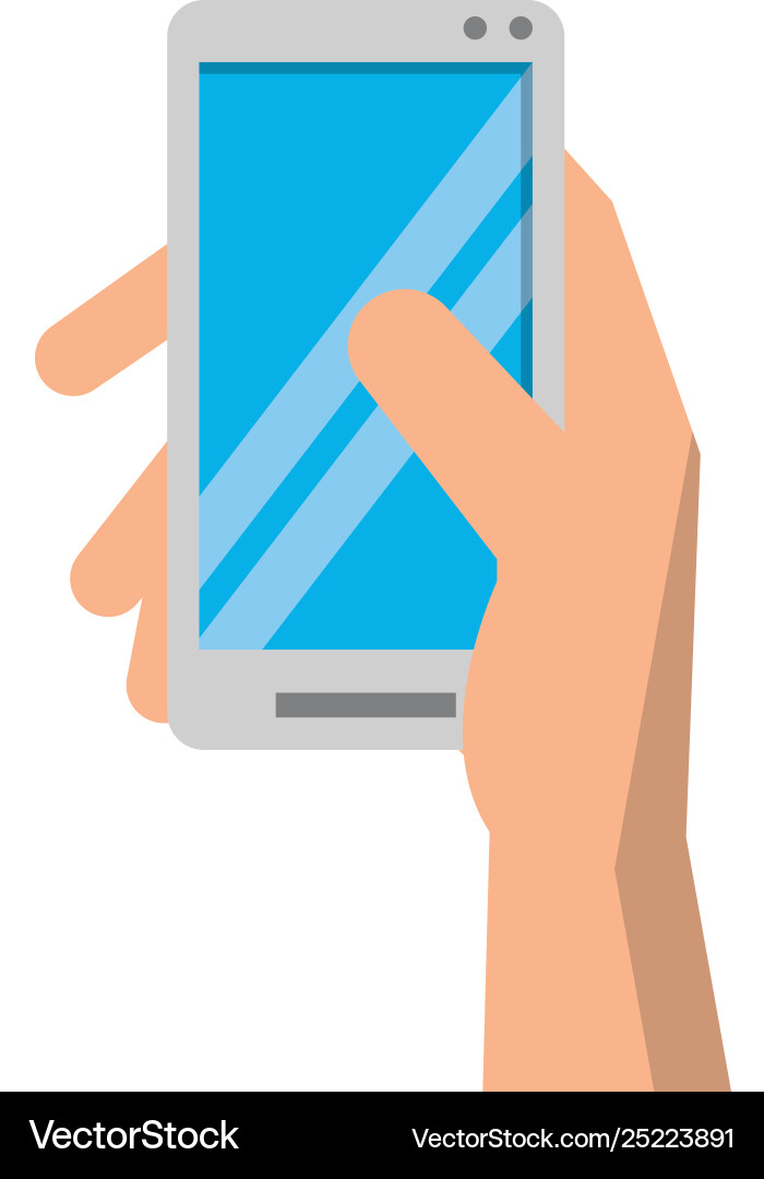 Hands using cellphone Royalty Free Vector Image
