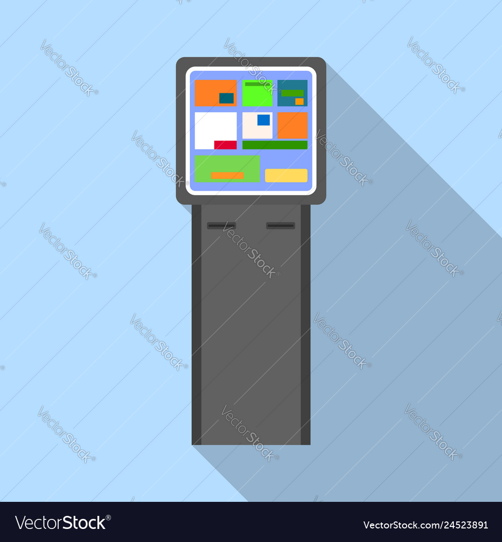 Info payment kiosk icon flat style Royalty Free Vector Image Info payment kiosk icon flat style Royalty Free Vector Image