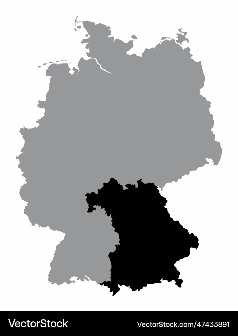 Map of bavaria in germany Royalty Free Vector Image