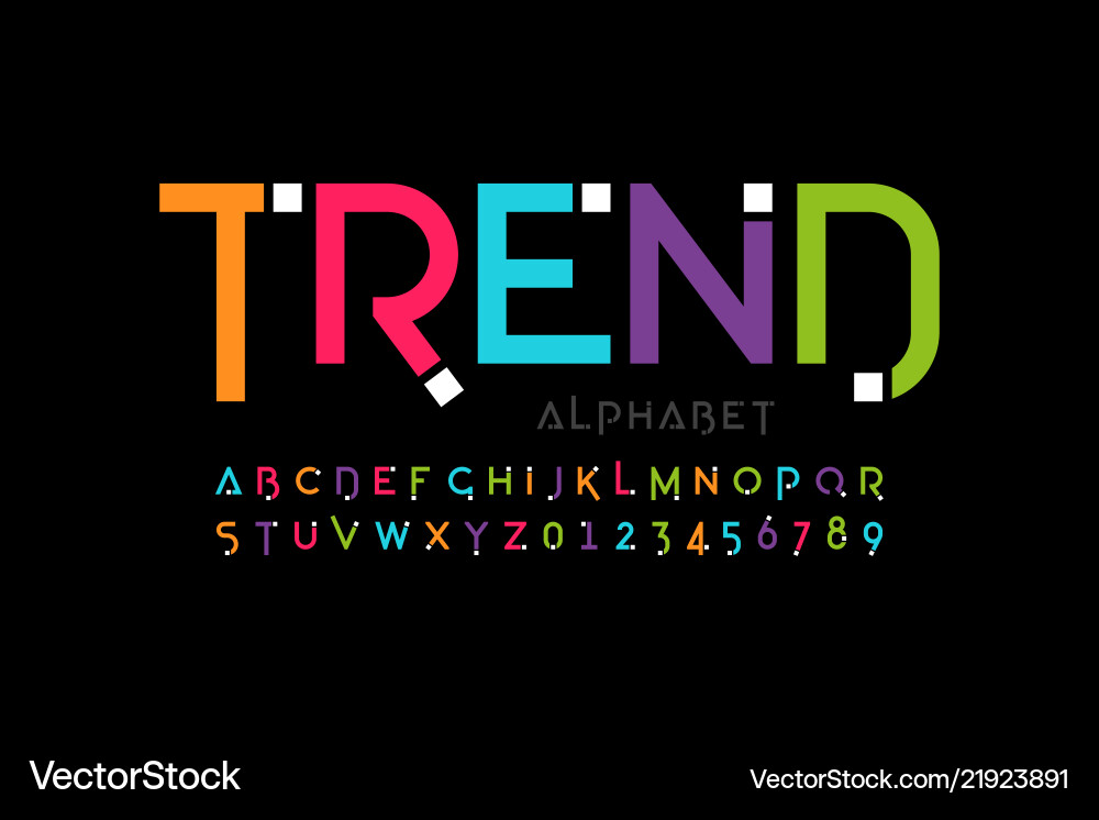 Modern font design trendy alphabet letters Vector Image