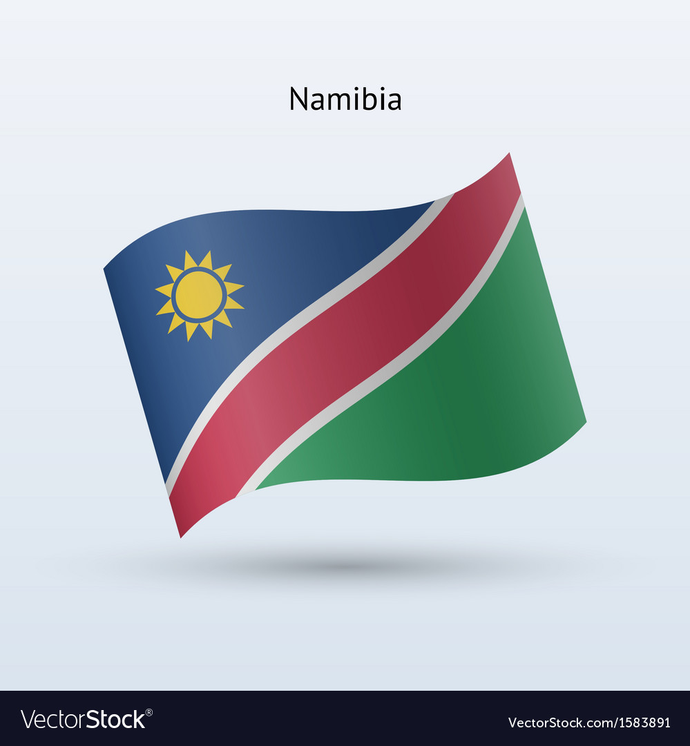 Namibia flag waving form Royalty Free Vector Image