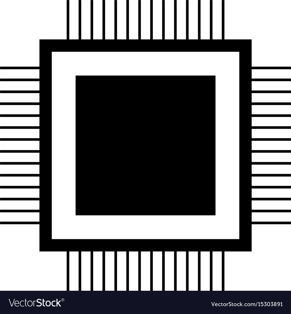 Processor the black color icon Royalty Free Vector Image