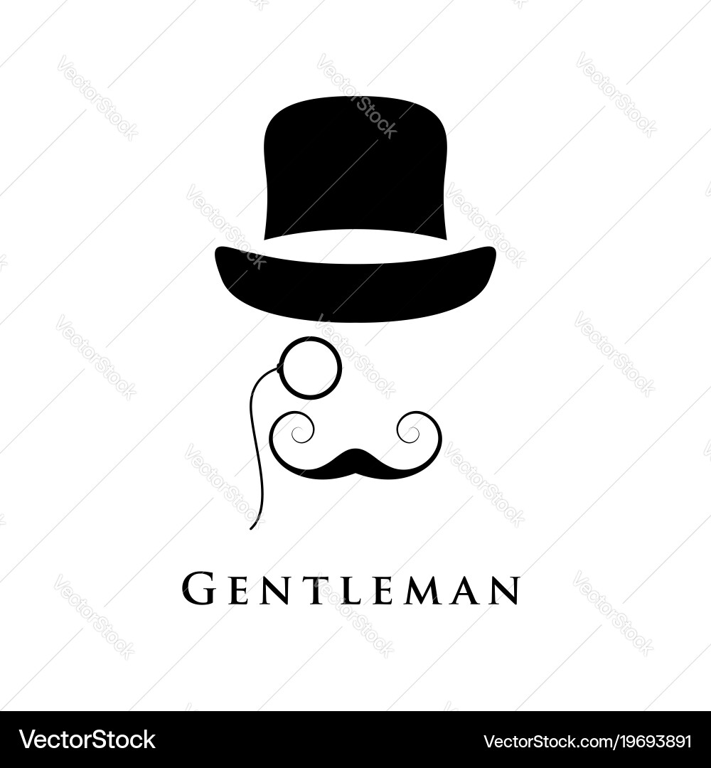 Retro gentleman with hat an eyepiece Royalty Free Vector