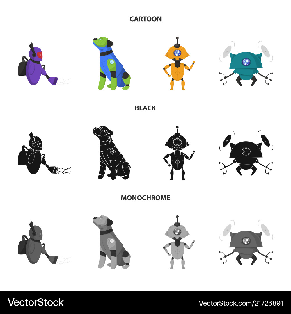 Robot and factory sign Royalty Free Vector Image