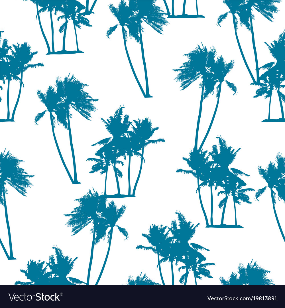 Seamless exotic pattern with palm trees Royalty Free Vector