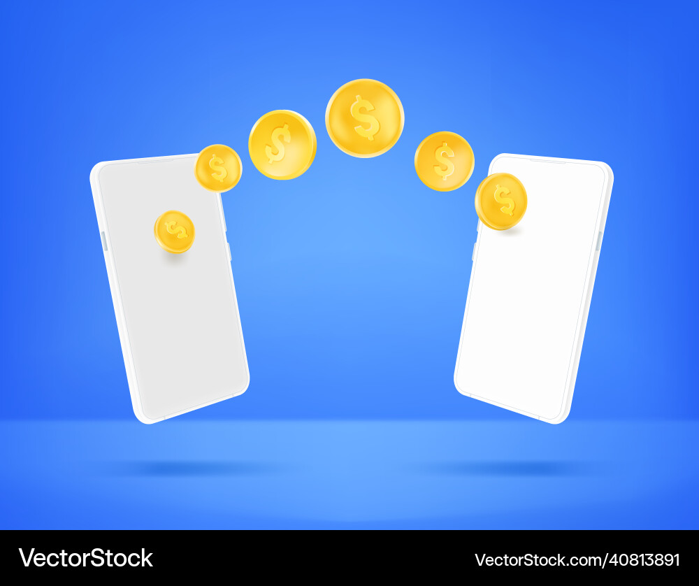 Sending money online concept 3d style Royalty Free Vector
