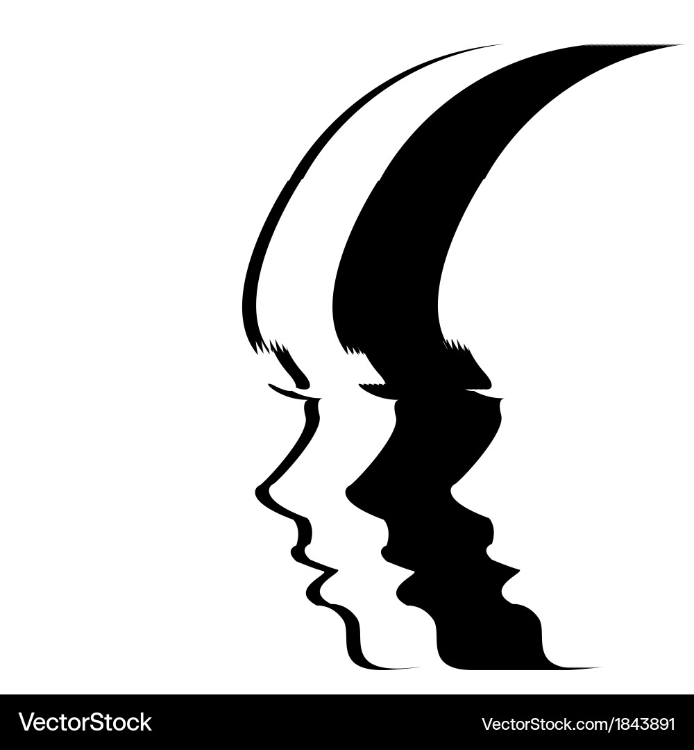 Women portraits from profile Royalty Free Vector Image