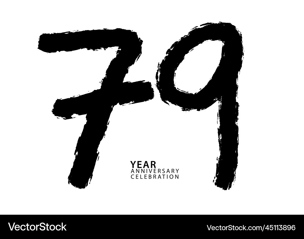 79 year anniversary celebration black color Vector Image