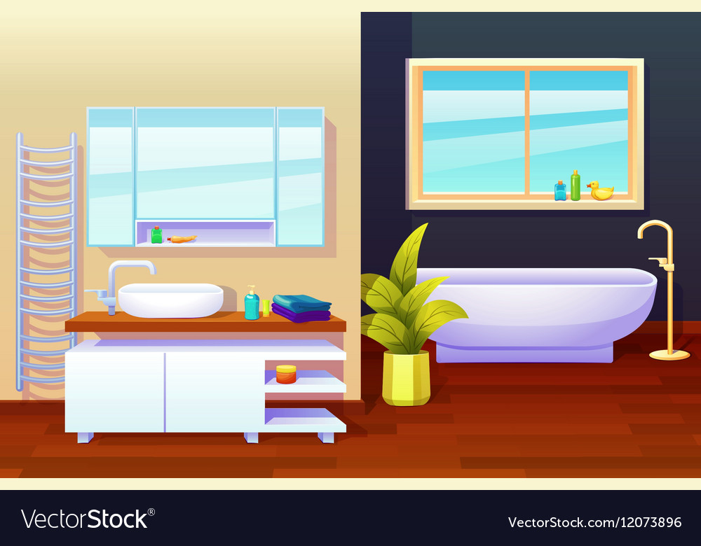 Bathroom Interior Design Composition Royalty Free Vector
