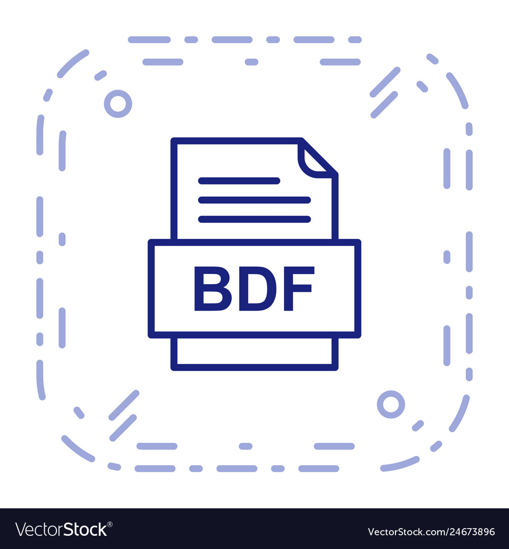 Bdf file document icon Royalty Free Vector Image