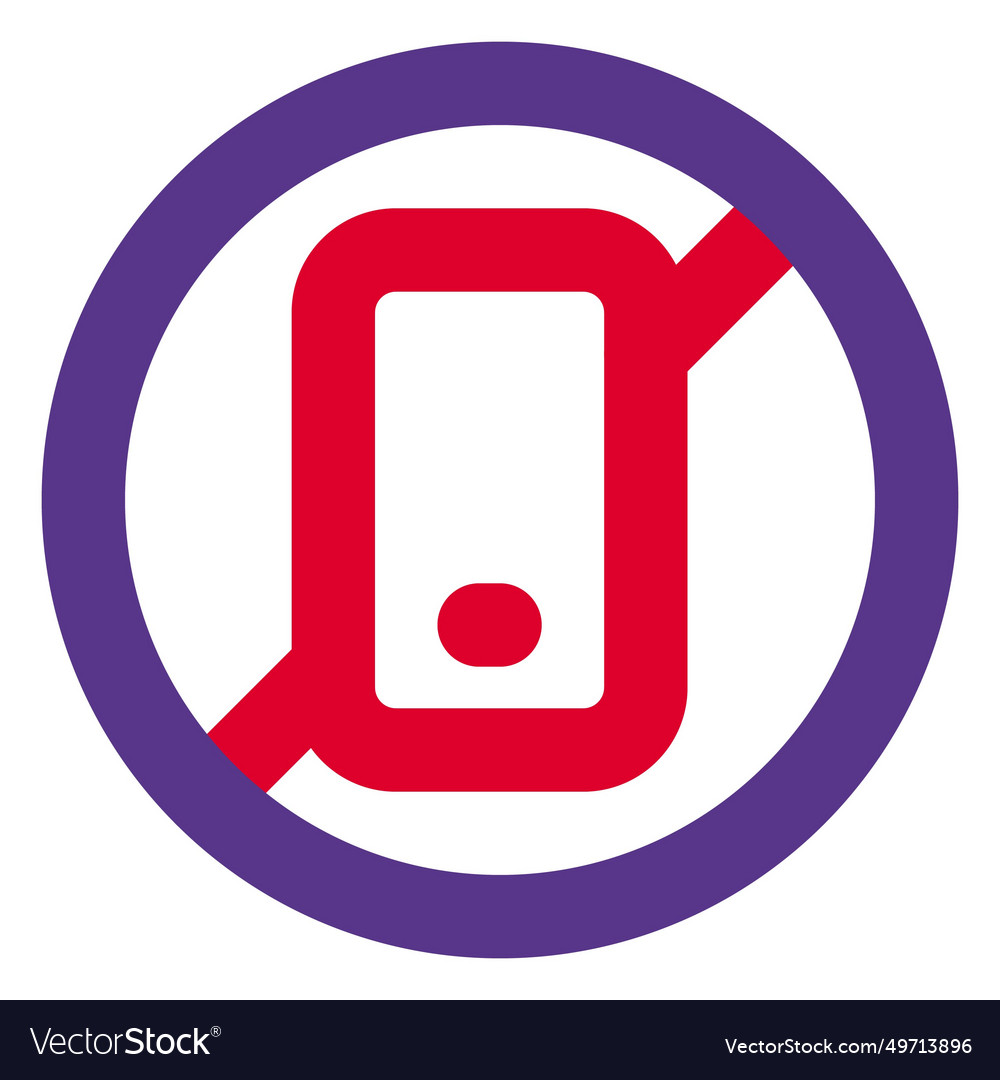 Cellular device usage is strictly prohibited Vector Image