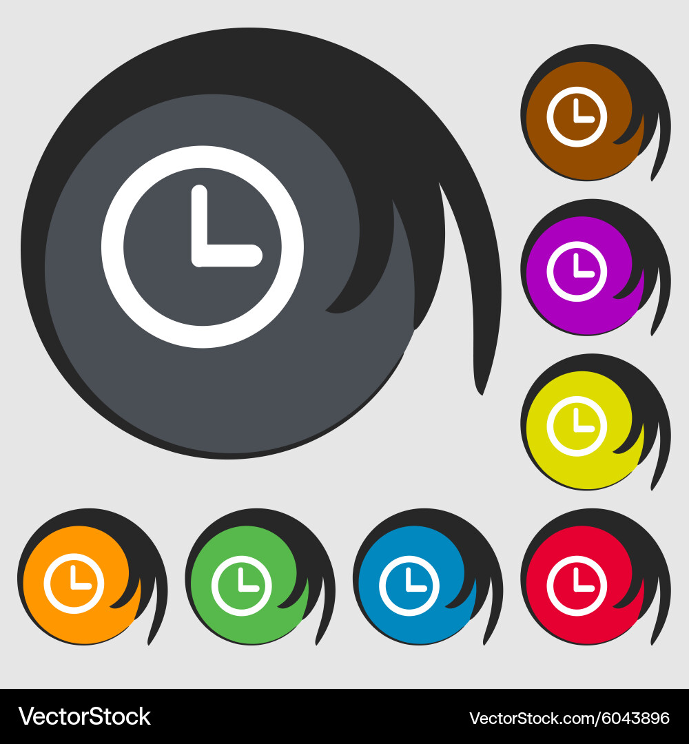 Clock sign icon mechanical symbol symbols Vector Image