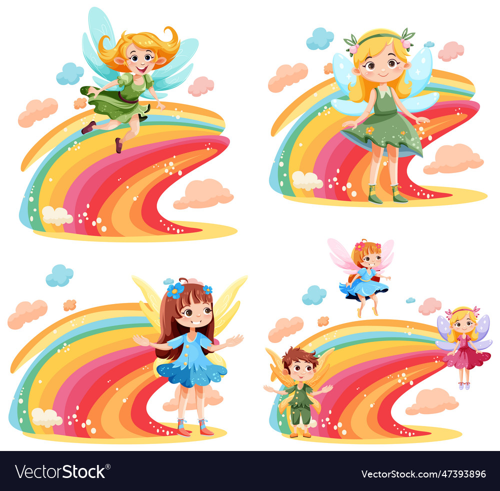 Cute Fantasy Fairy Cartoon Character Royalty Free Vector
