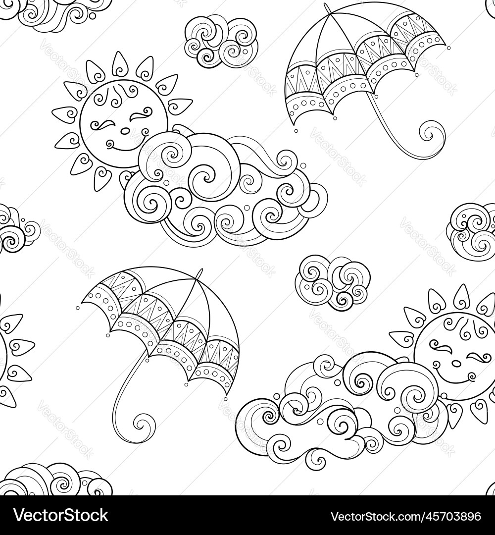 Fairytale weather forecast seamless pattern Vector Image