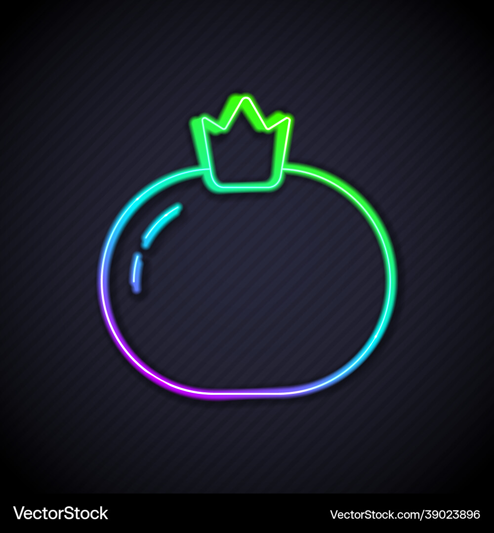 Glowing neon line tomato icon isolated on black Vector Image