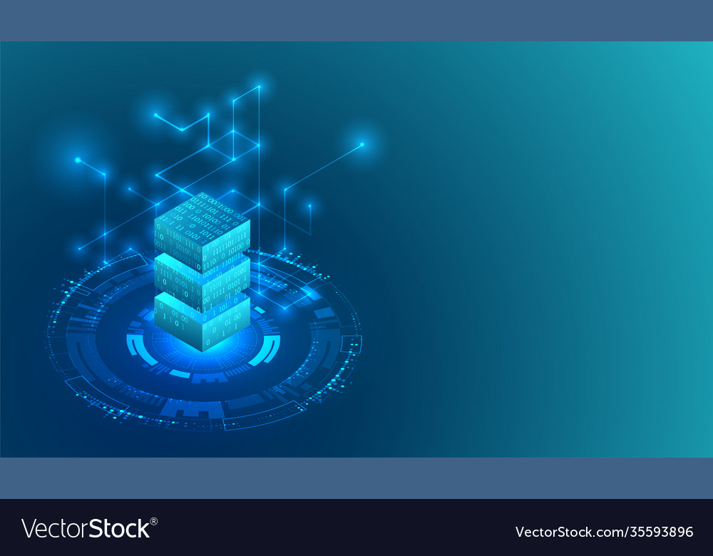 Isometric big data flow processing concept cloud Vector Image