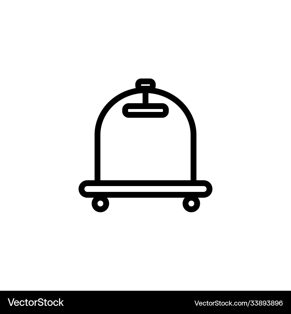 Luggage trolley outline line icon Royalty Free Vector Image
