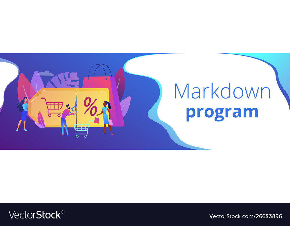 Markdown program concept banner header Royalty Free Vector