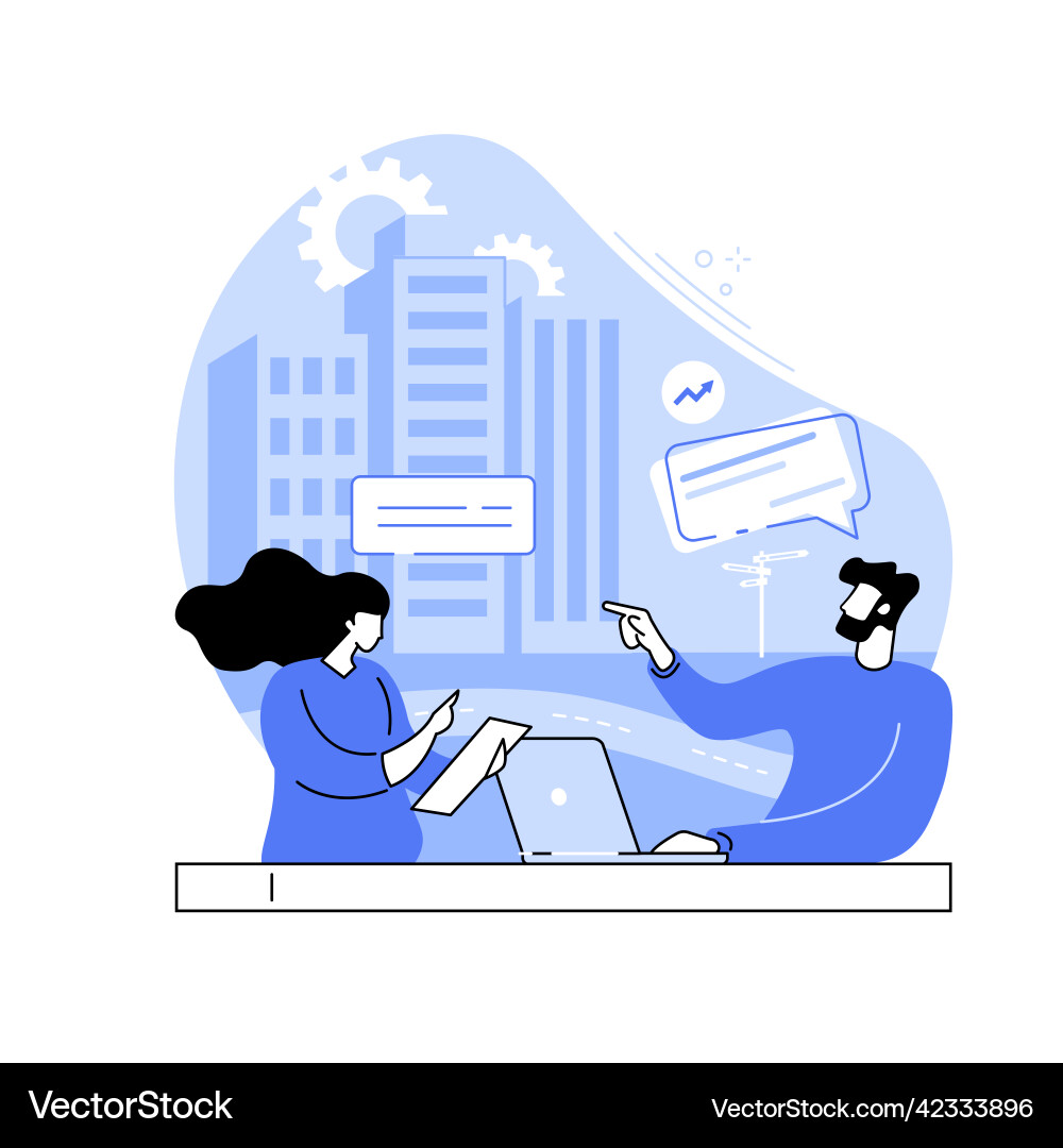 Outdoor office isolated cartoon Royalty Free Vector Image