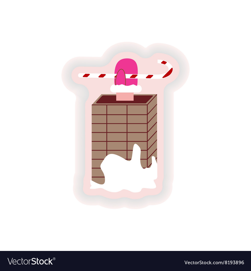Stylish Paper Sticker On White Background Santa Vector Image