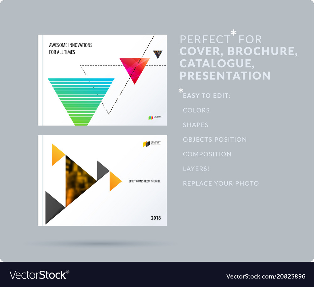 Triangular design presentation template Royalty Free Vector