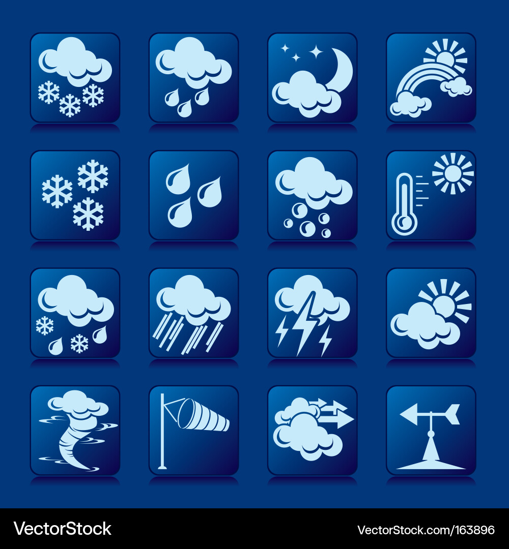 Weather button Royalty Free Vector Image - VectorStock