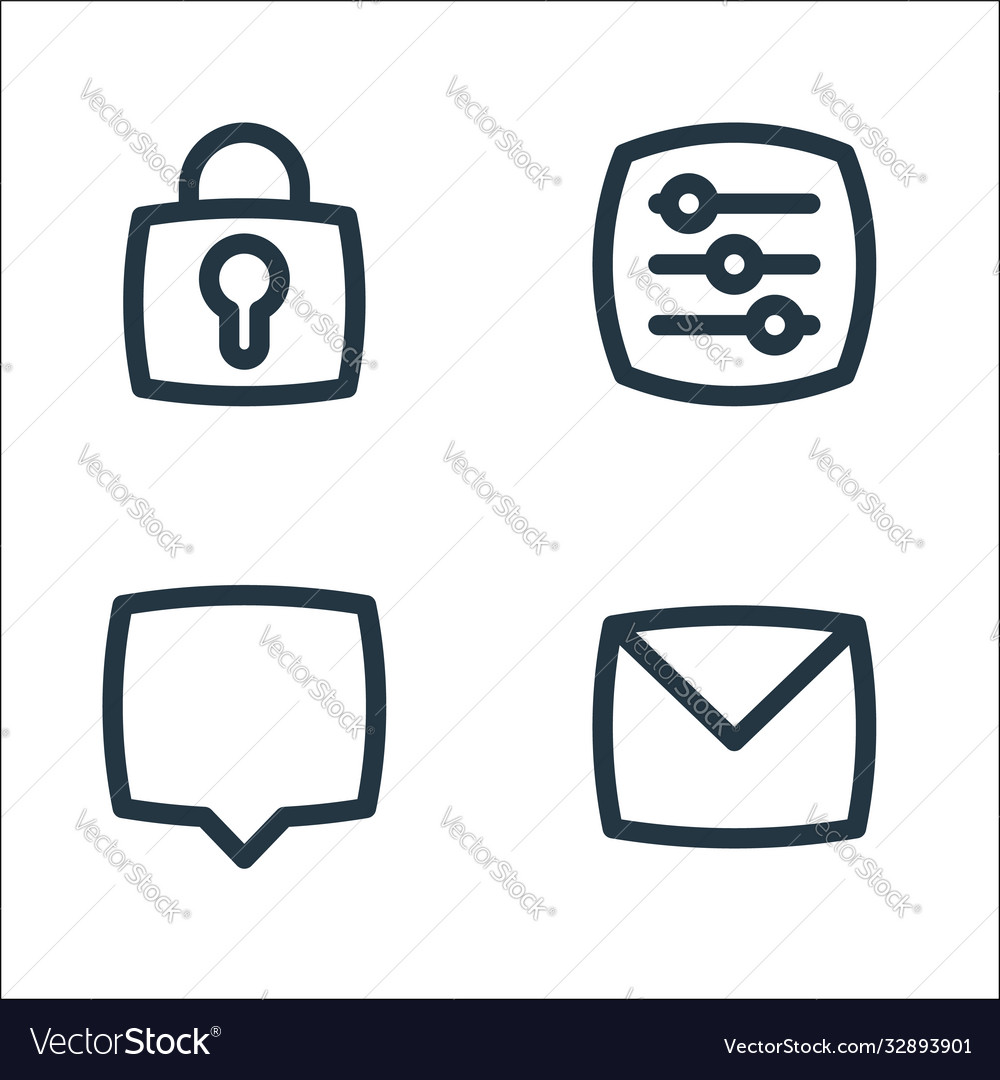 Basic Ui Line Icons Linear Set Quality Line Set Vector Image