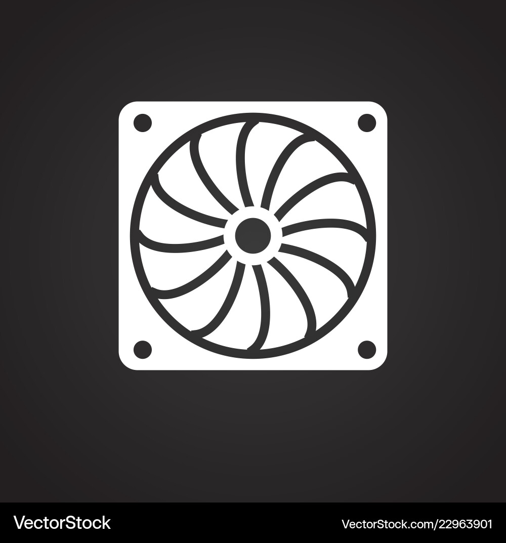 Car cooler fan on black background for graphic Vector Image