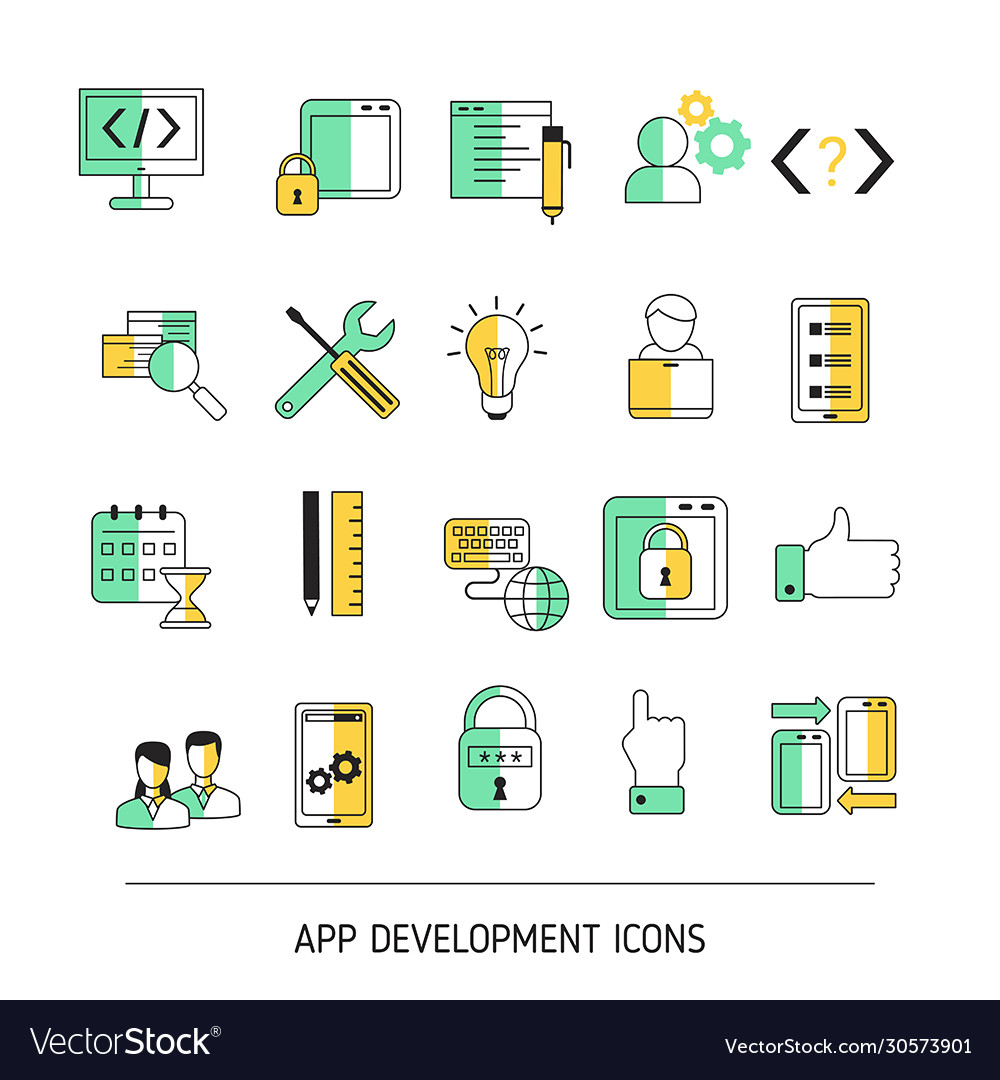 Design and app development icons and app Vector Image