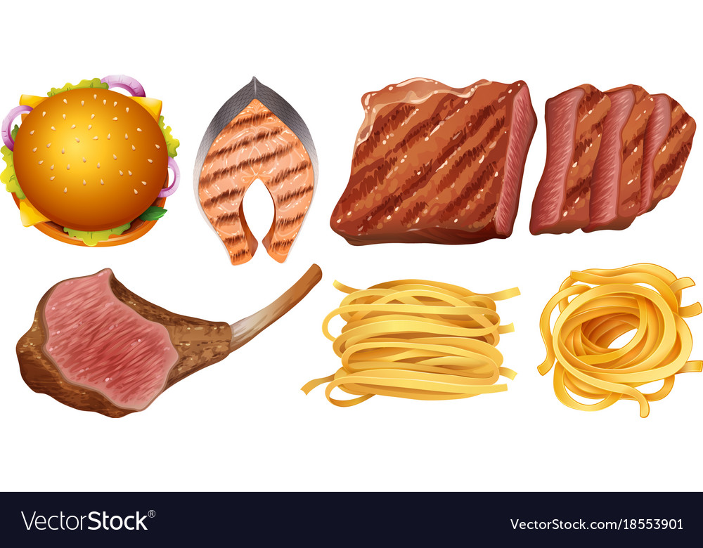 Different types food Royalty Free Vector Image