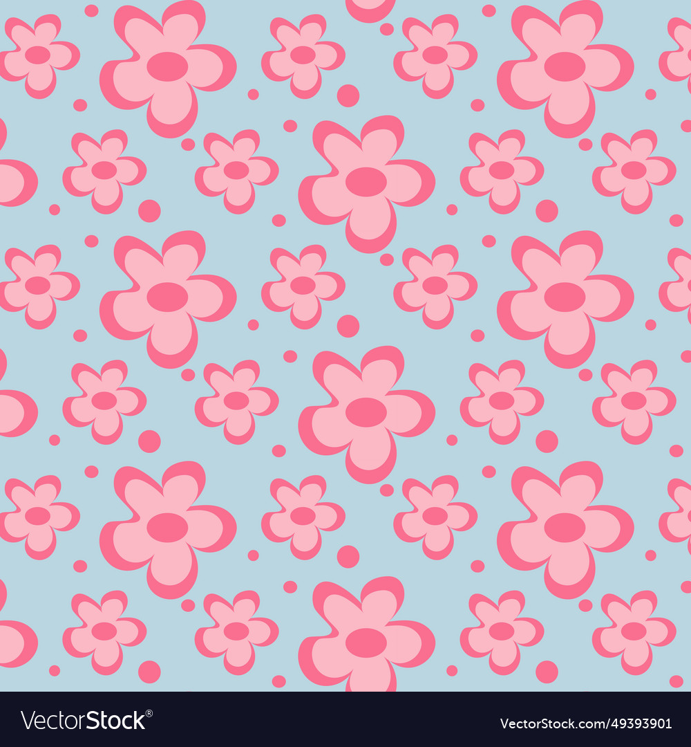 Doodle flowers pattern Royalty Free Vector Image
