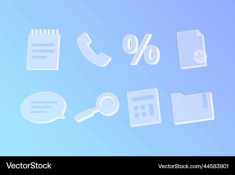 Gradient glassmorphism elements Royalty Free Vector Image