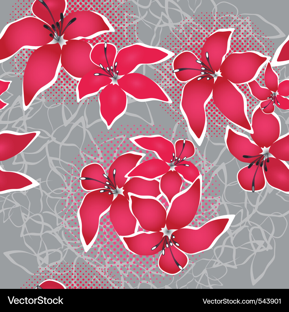 Grunge seamless flower background pattern f Vector Image