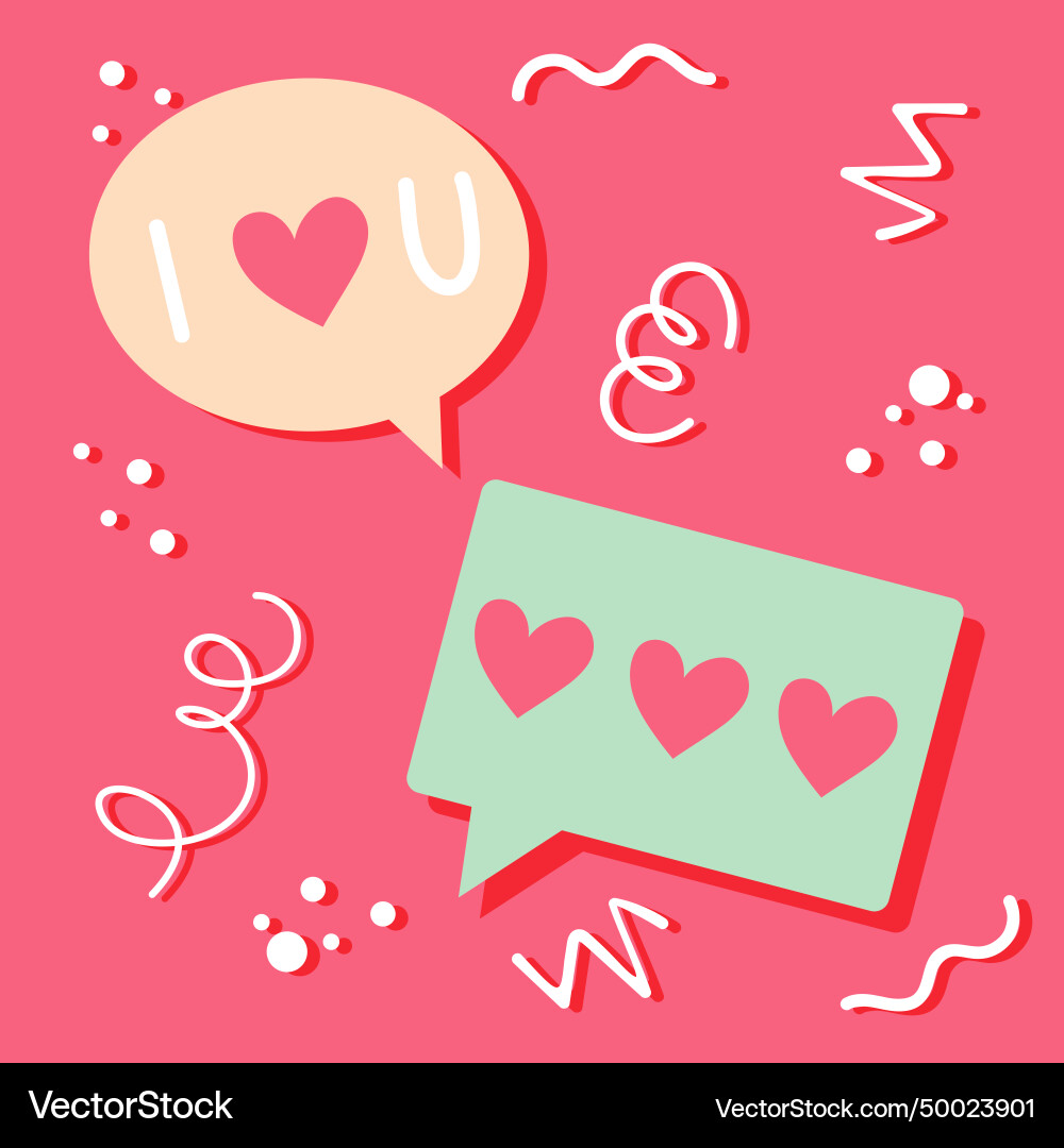 Hand drawn greeting card with love messages Vector Image