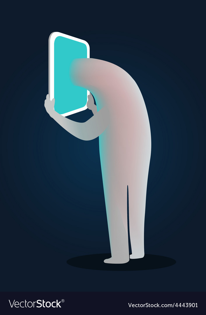 Head through screen Royalty Free Vector Image - VectorStock